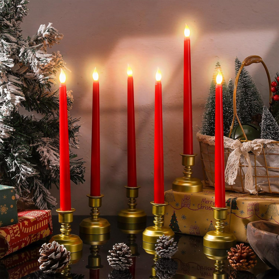 LED Long Pole Flameless Flickering Taper Candles: Order Now – Chronos ...