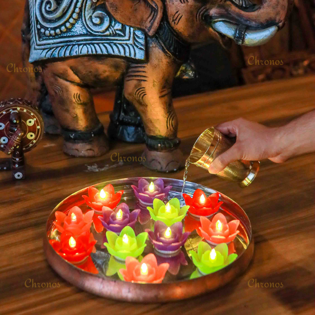 Shop with Floating Lotus Water Sensor LED Diya – Chronos Lights