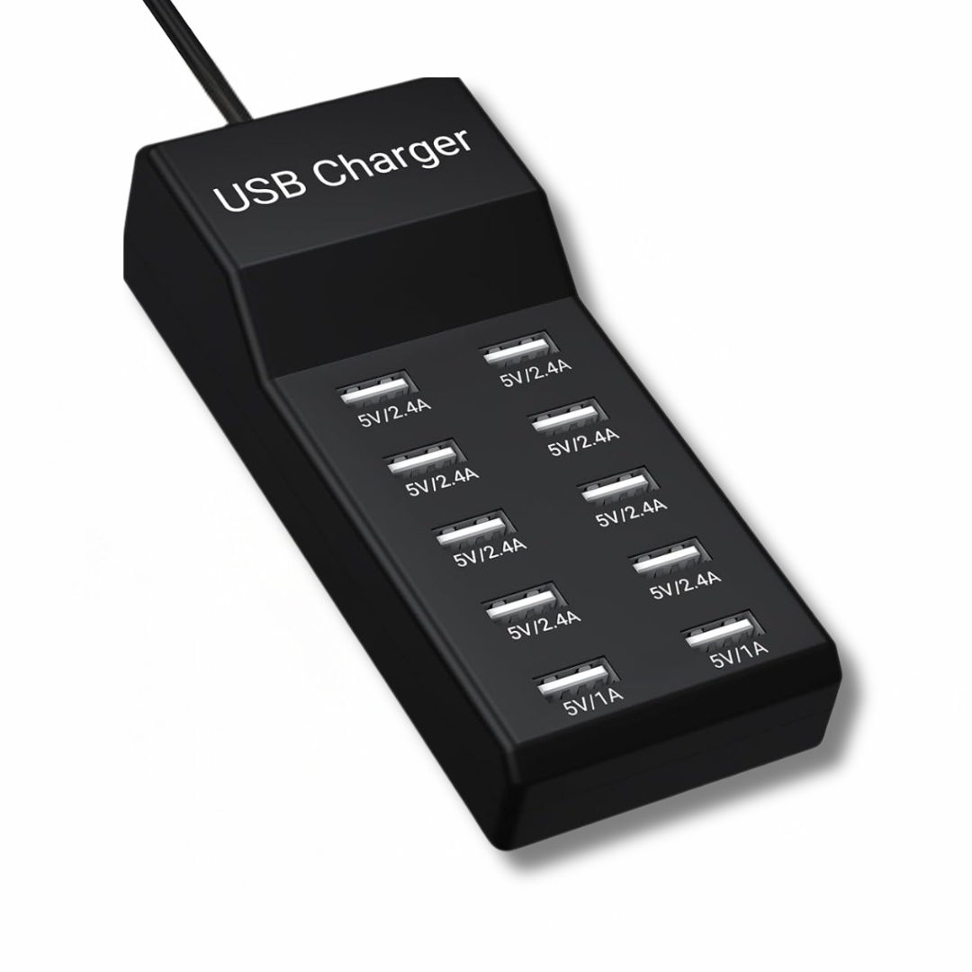 USB Charging Station – 10-Port, 50W | Fast Multi-Device Desktop Charge ...