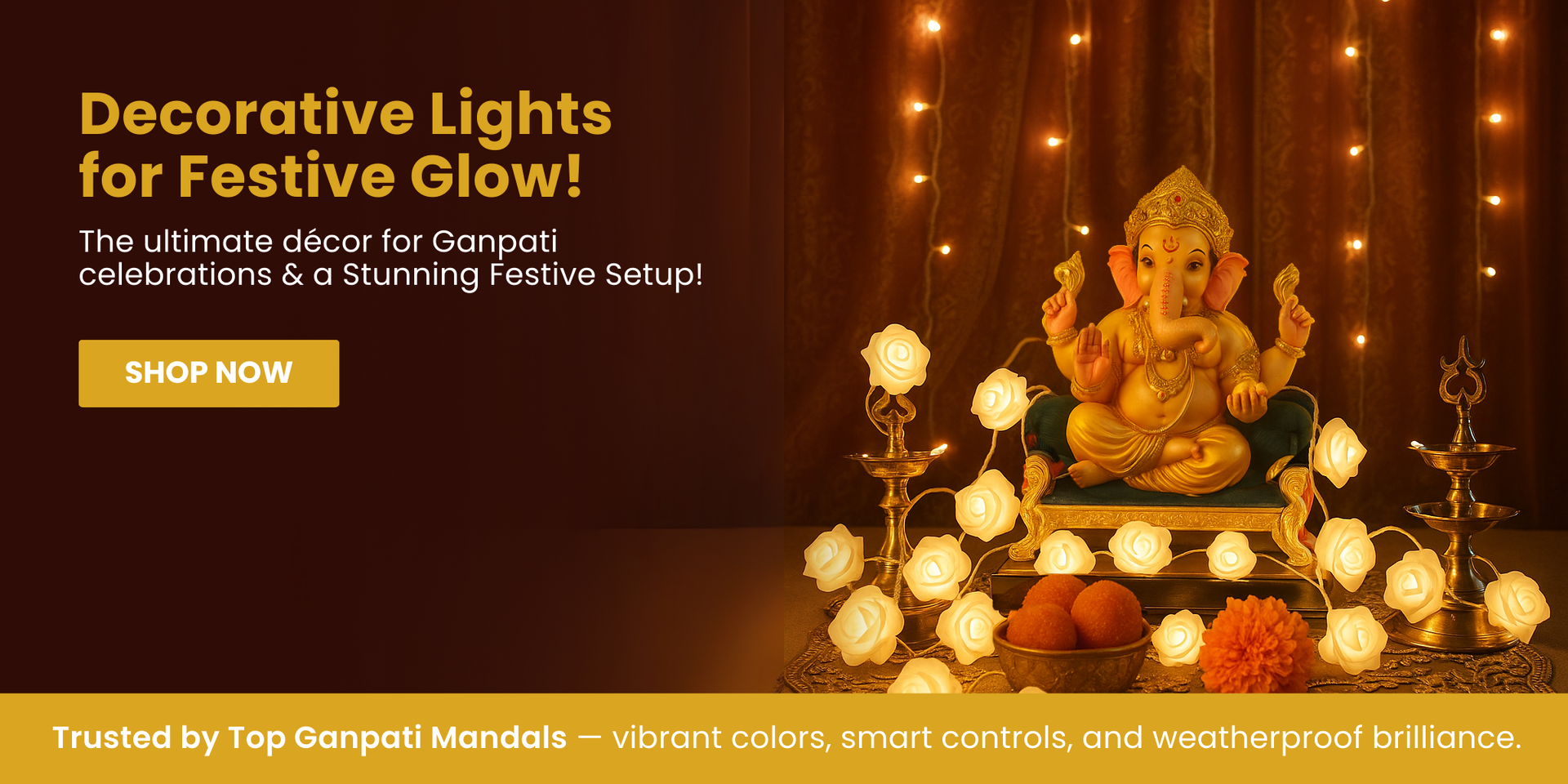 Ganpati Decoration Lights, LED Diyas & Mandap - Makhar Lighting Kits ...