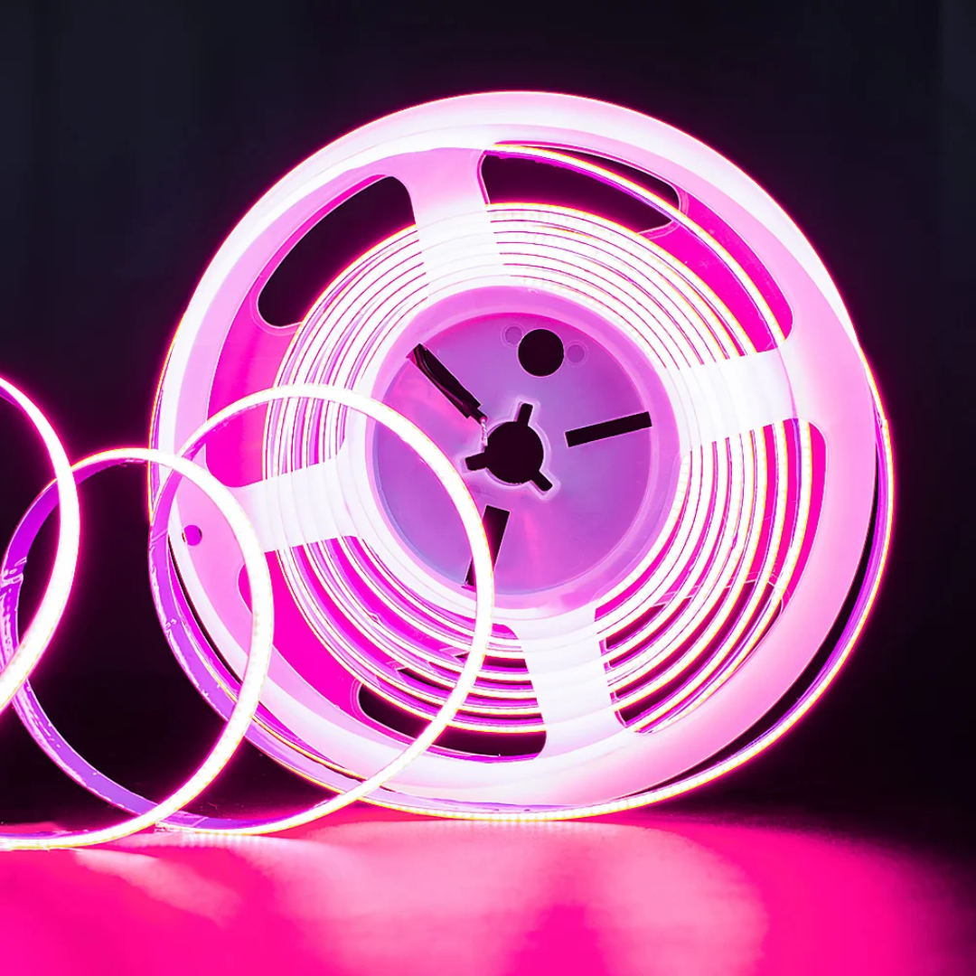 8mm COB LED Strip Lights – Pink - 320 LEDs per meter 12v 5m – Chronos ...