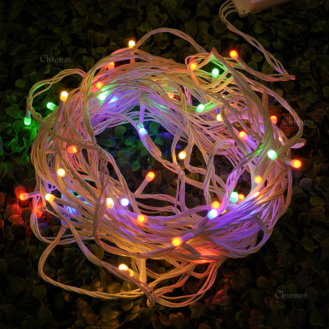 White Wire LED Series String Lights | 5mm Multi LED – Chronos Lights