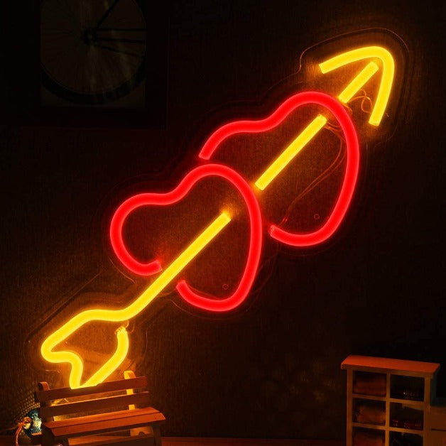 Cupid Heart Neon Sign Light - Romantic Glow for Any Space – Chronos Lights