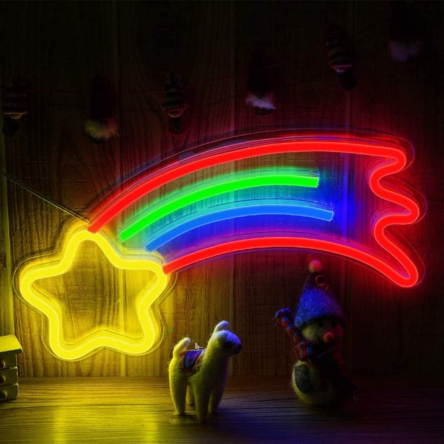 Shooting Star Neon Sign Light | Cosmic Vibes | ChronosLights – Chronos ...