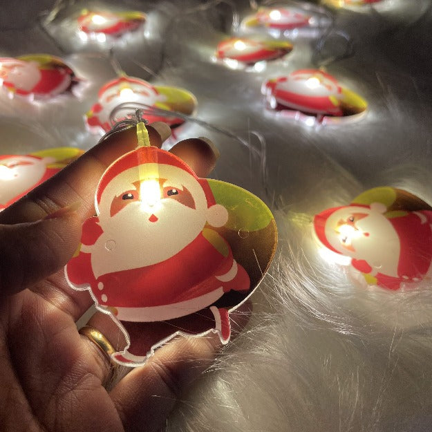 Santa String Lights Warm White | Festive Christmas Decor ...