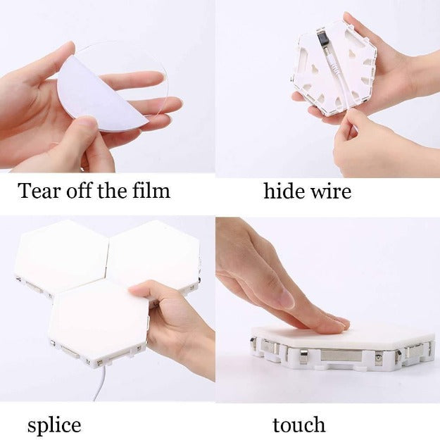 Multi-Hexagon Honeycomb Tile Lights | Unique LED Wall Decor - Chronos ...